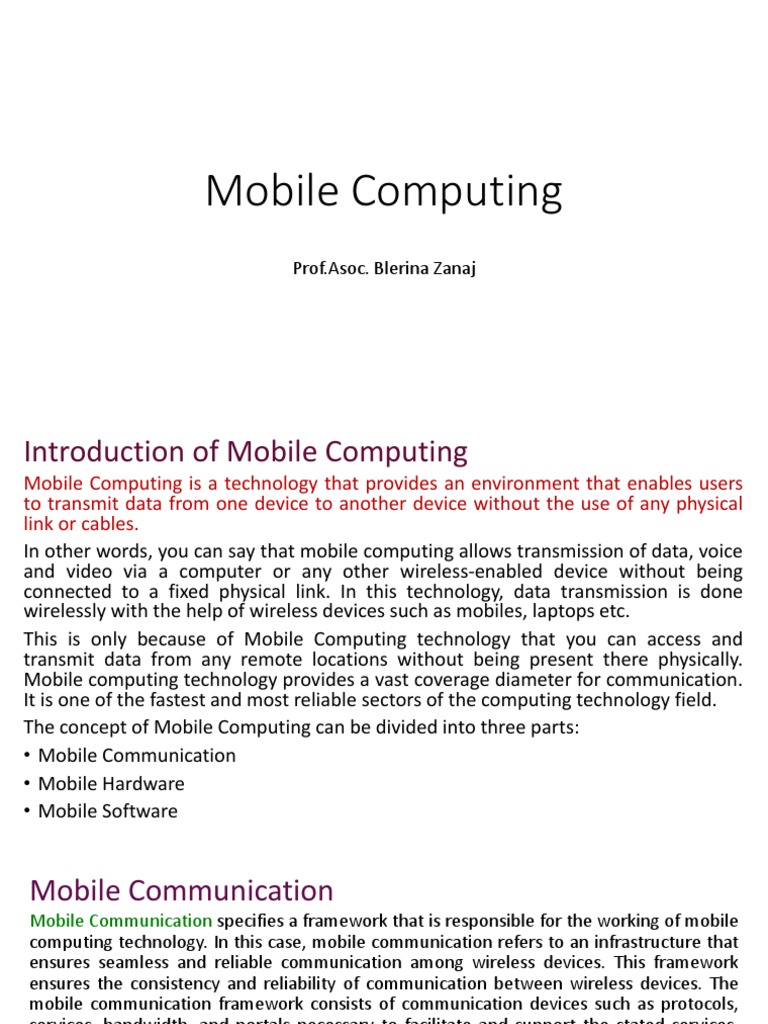 Mobile Computing Less1 | Download Free PDF | Modulation | Multiplexing