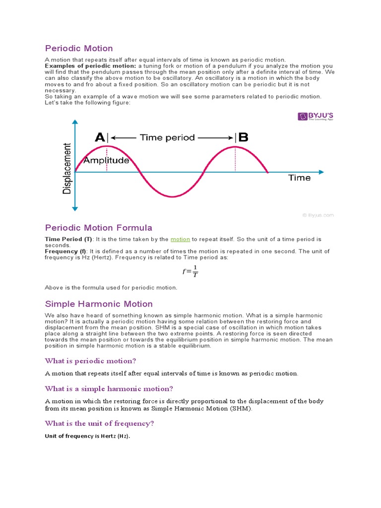 Periodic Motion | PDF