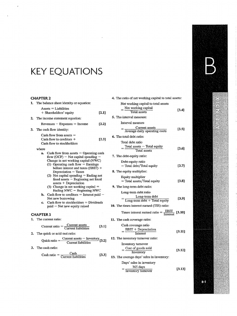 Formula Sheet FINA1310 | PDF