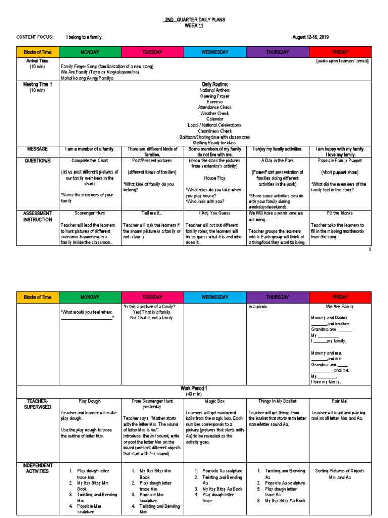 Family Fun Daily Plans Week 2 | PDF