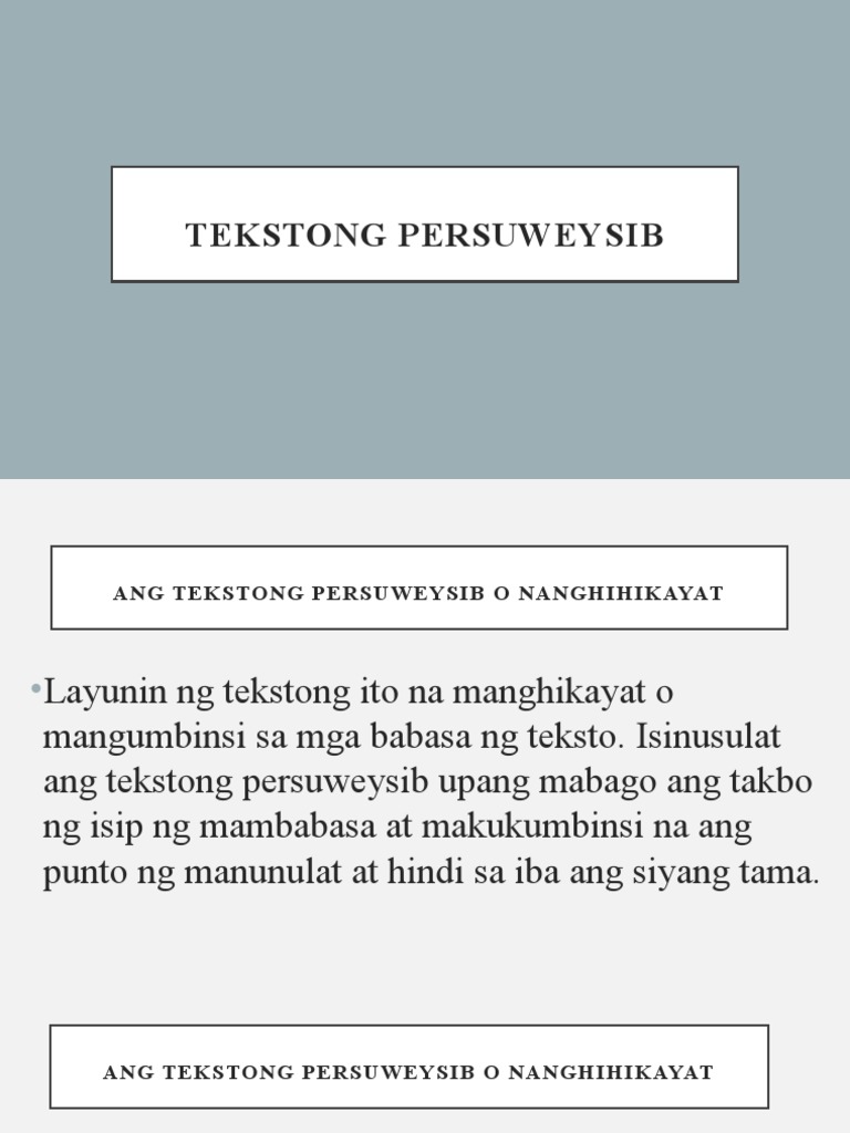 Tekstong Persuweysib | PDF