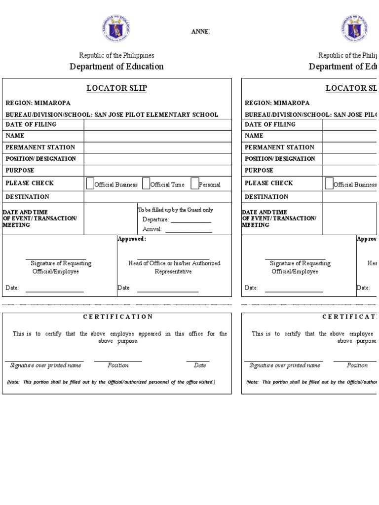 Locator Slip 2 | PDF | Government