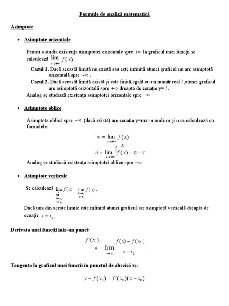 Formule Matematica Bac m2 | PDF