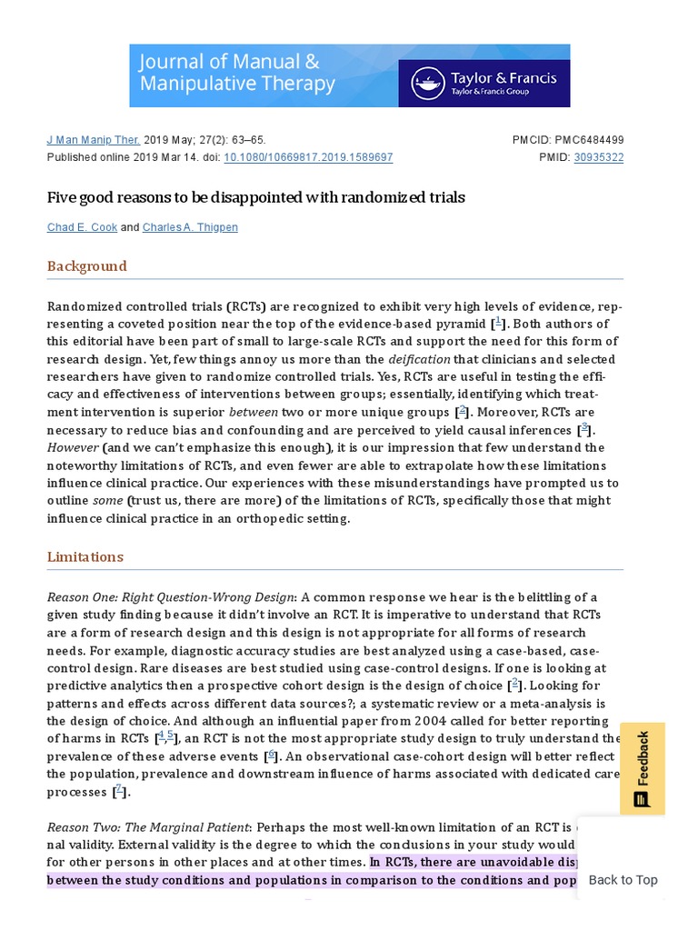 Limitations of Randomized Trials | PDF | Randomized Controlled Trial ...