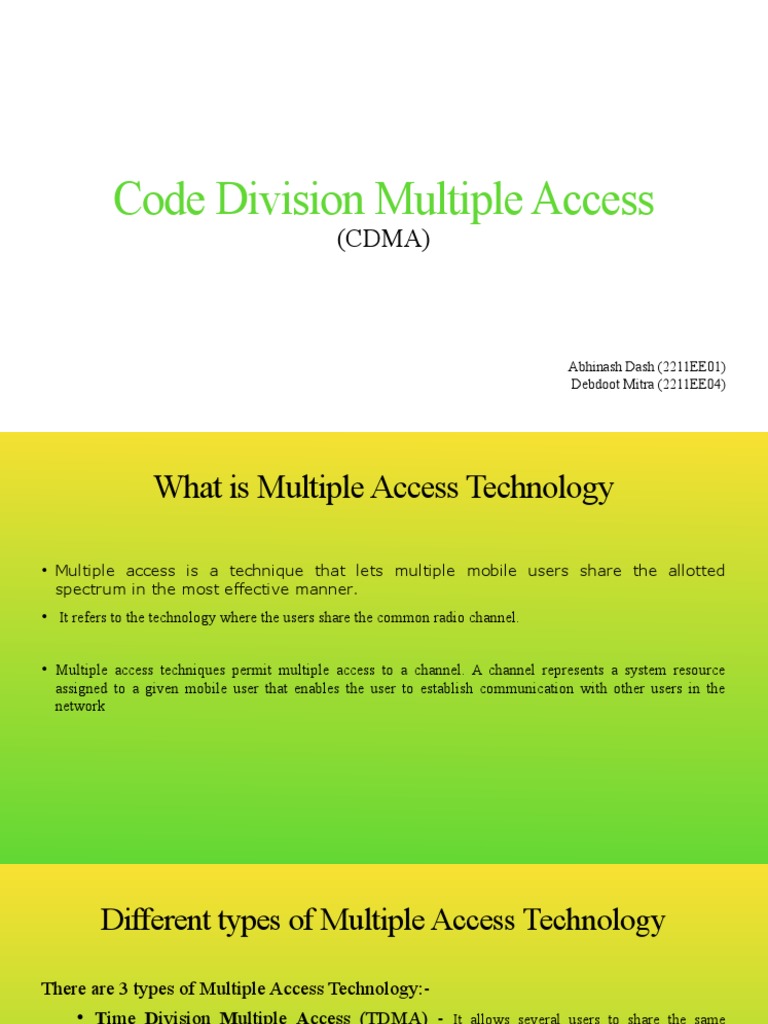 Code Division Multiple Access (CDMA) Explained | PDF | Channel Access Method | Radio
