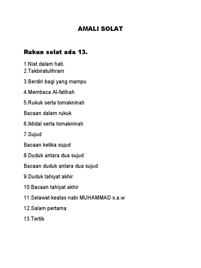 Amali Solat | PDF