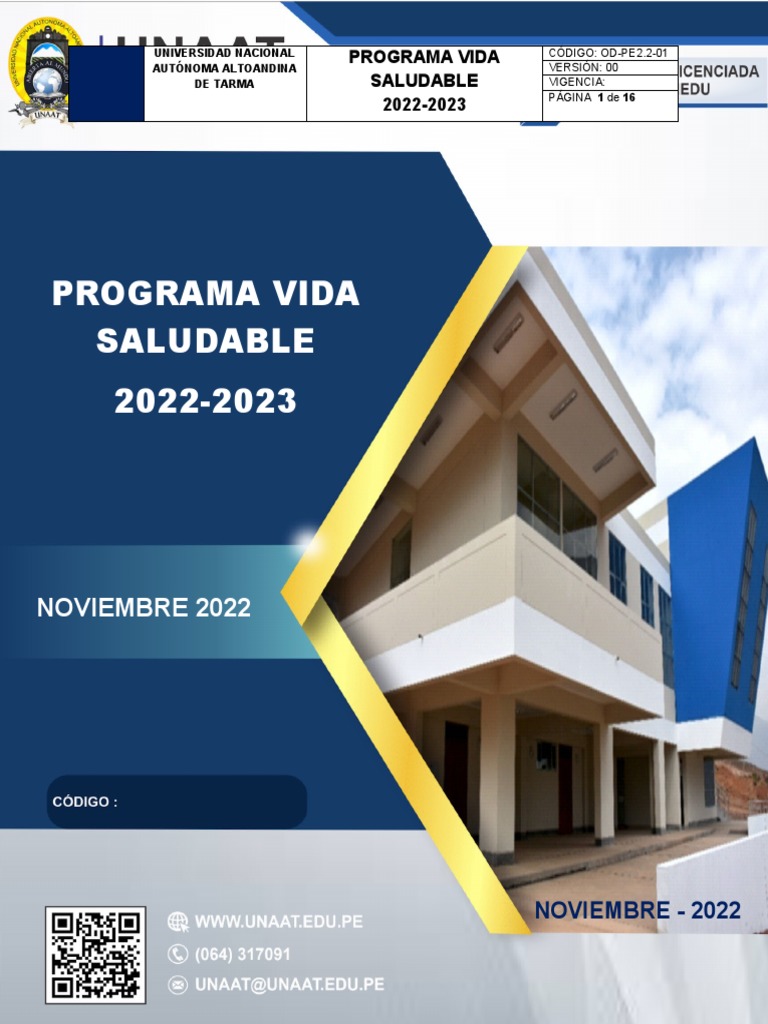 Programa Vida Saludable 2022 | PDF | Obesidad | Salud pública