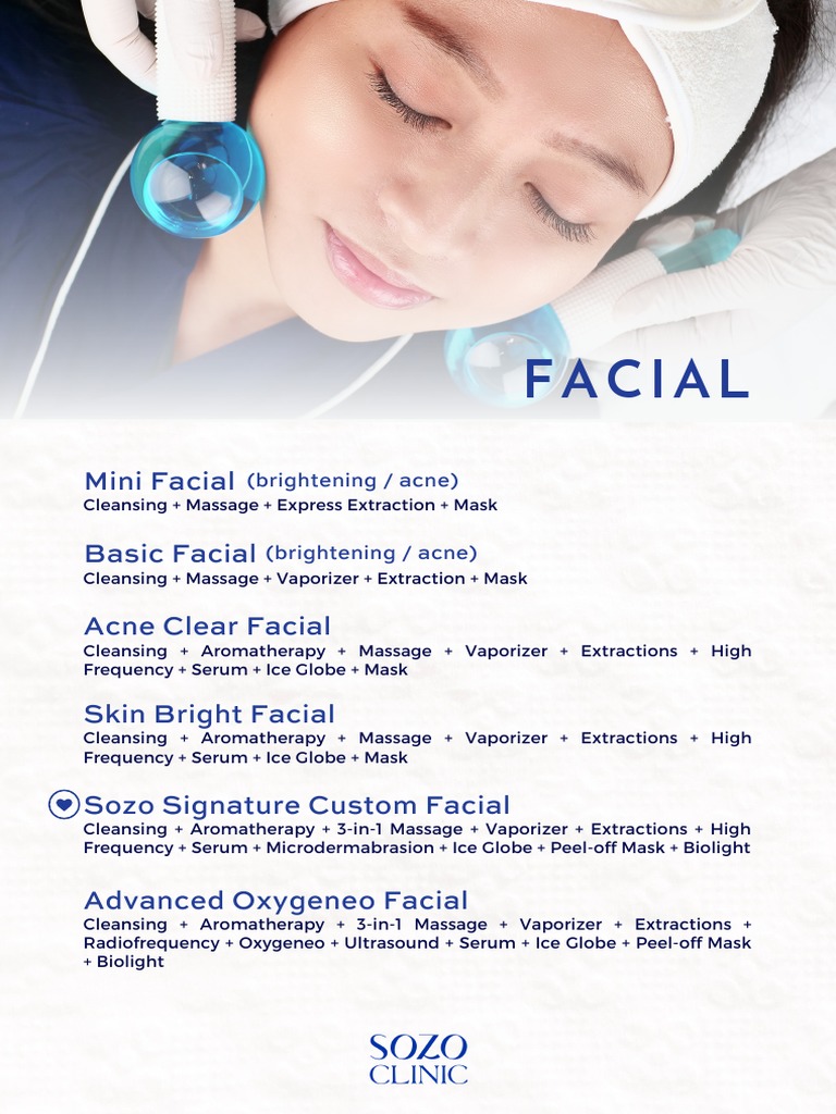 SOZO SKIN Clinic - October Menu | PDF