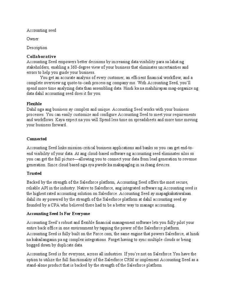 Accounting Seed Pdf Banks Enterprise Resource Planning