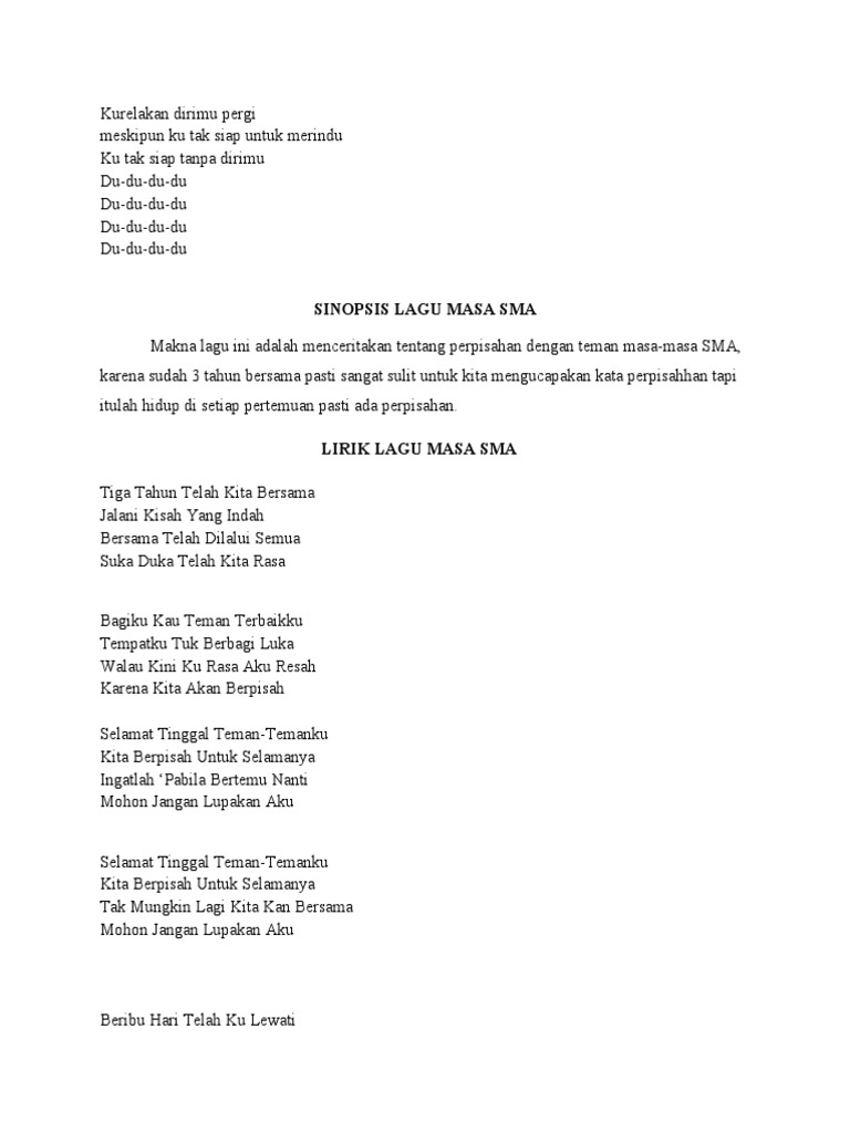Lagu Masa Sma | PDF