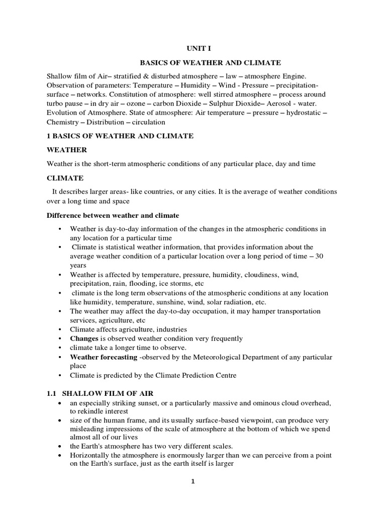 Climate Change Unit 1-5 | PDF | Atmosphere Of Earth | Atmosphere