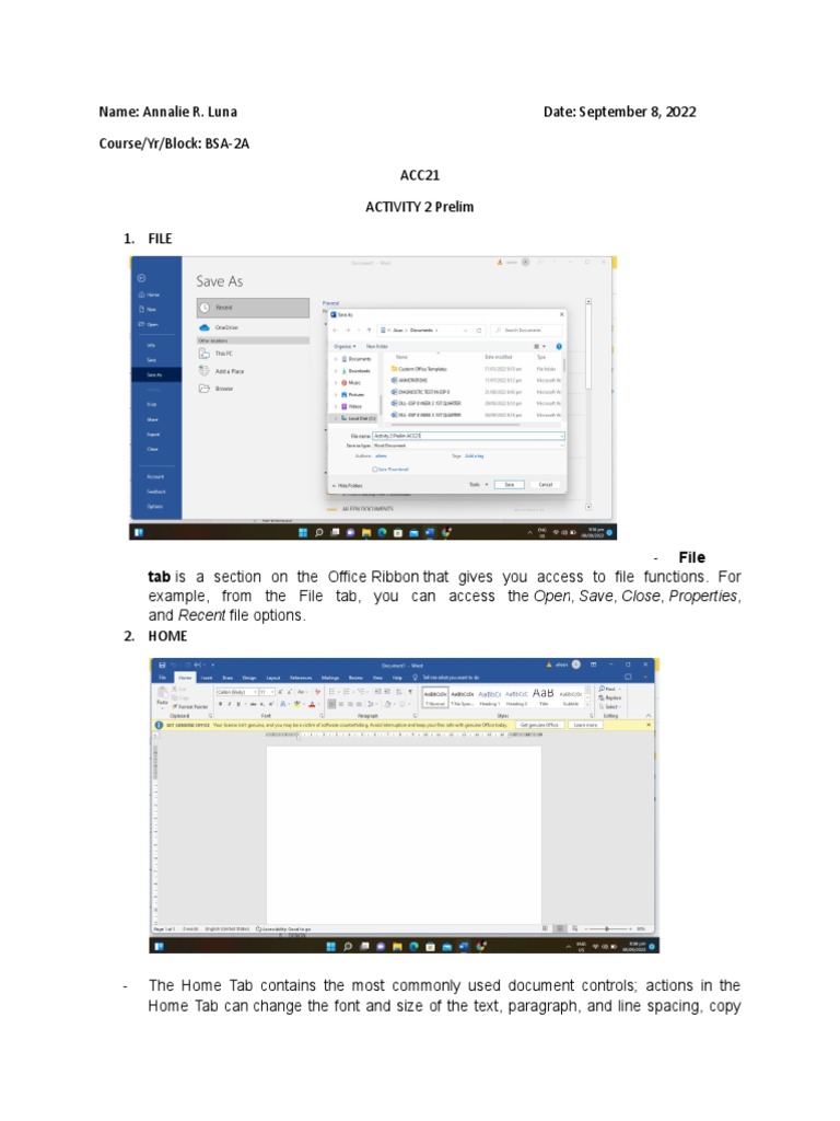 Activity 2 Prelim ACC21 | PDF | Microsoft Word | Page Layout