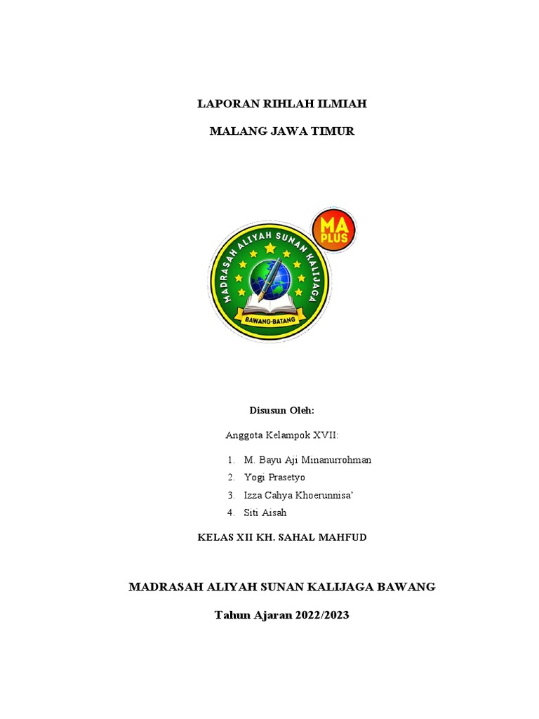 Laporan Rihlah Ilmiah MA Sunan Kalijaga | PDF | Perjalanan | Agama ...