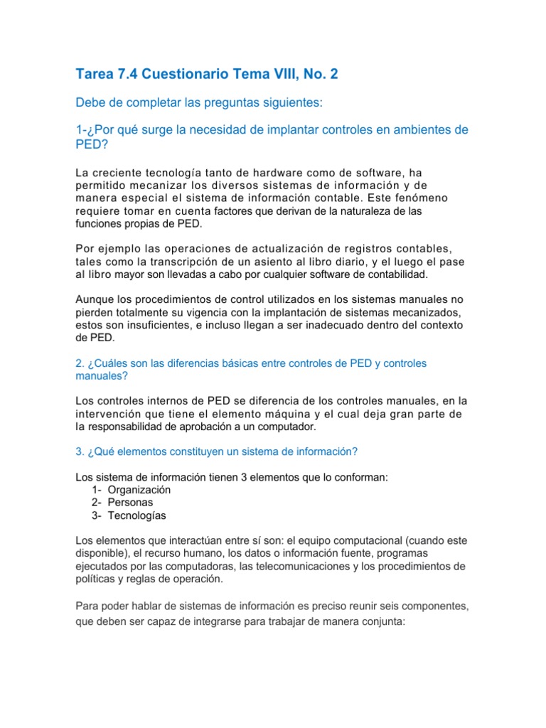 Tarea 7.4 Cuestionario Tema VIII, No. 2 | PDF | Usuario (informática) | Archivo de computadora