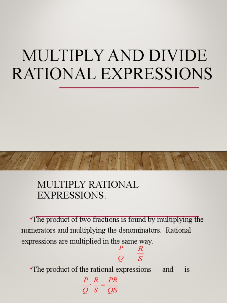 Multiplying and Dividing Rational Expressions | PDF | Elementary ...