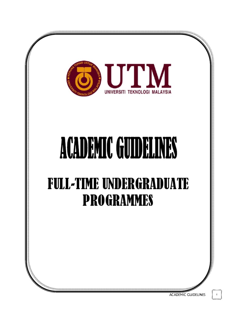 Academic Guidelines Undergraduate Programme Pdf Course Credit