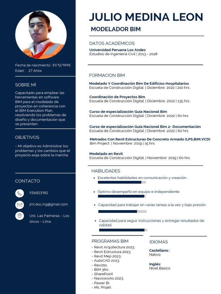 Cv. Produccion | PDF | Autodesk Revit | Modelado de información de ...