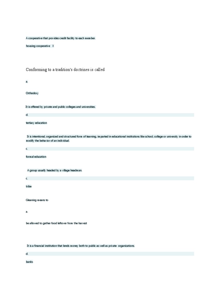 UCSP 2nd Quarterly Exam | PDF | Cooperative