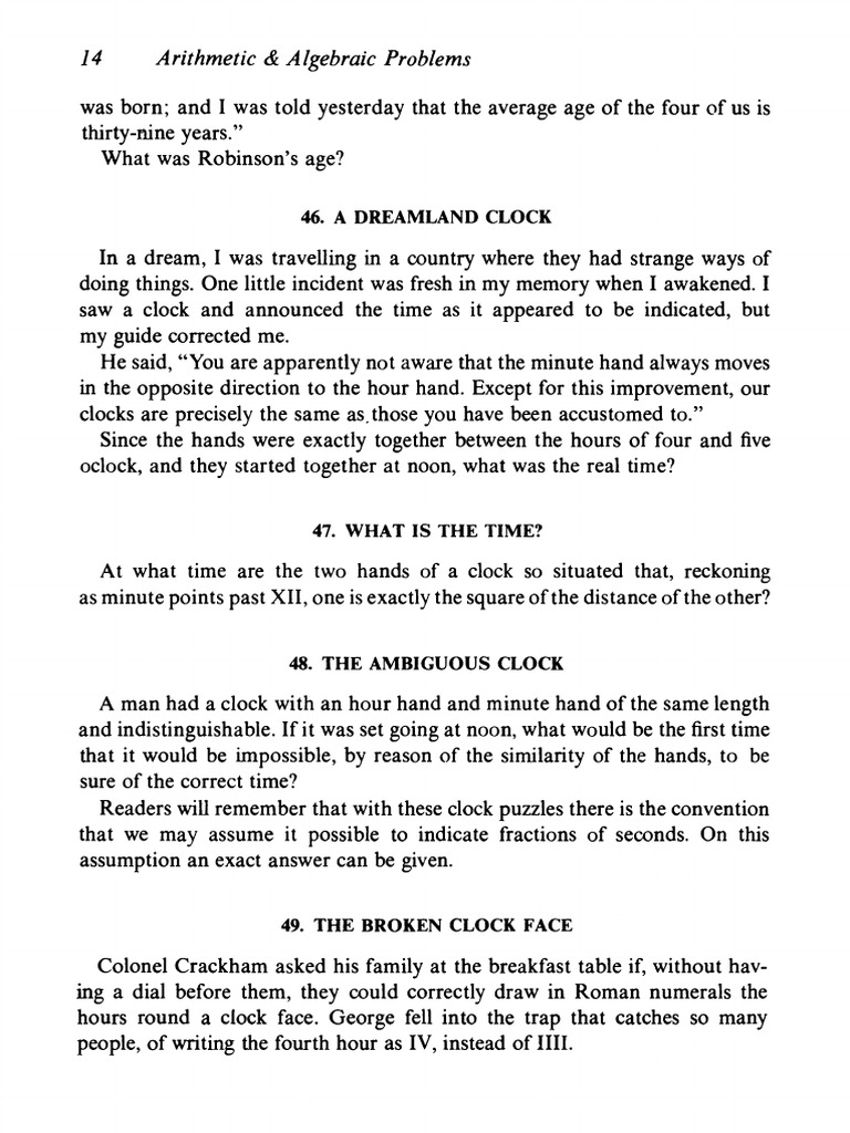 Clock Puzzles | PDF | Clock | Hour