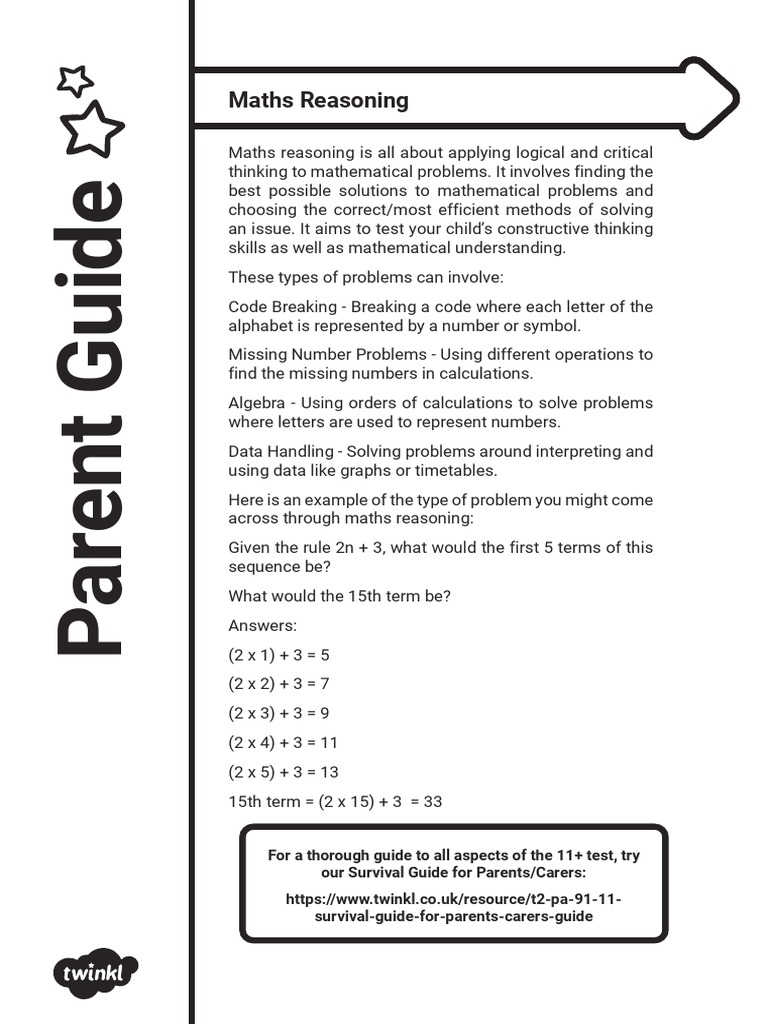 11+ Test Guide for Parents | PDF | Mathematics | Reason