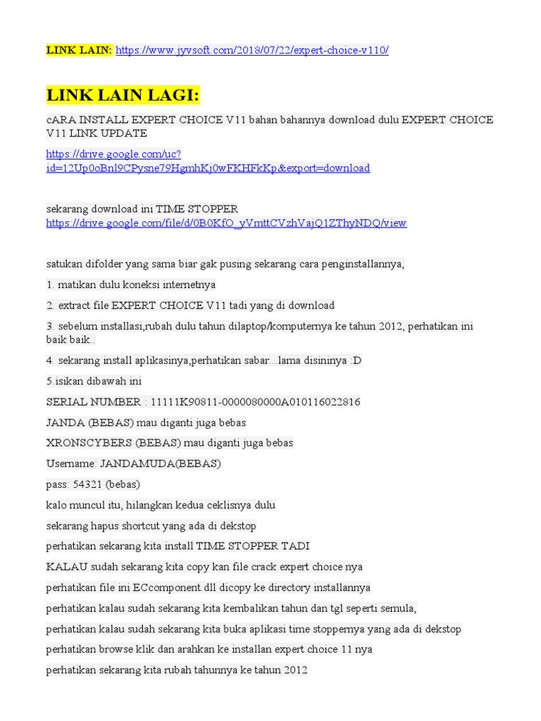 Expert Choice - INSTALLATION | PDF