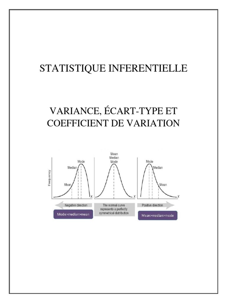 La Leçon 3 Variance, Écart-Type Et Coefficient de Variation | PDF ...