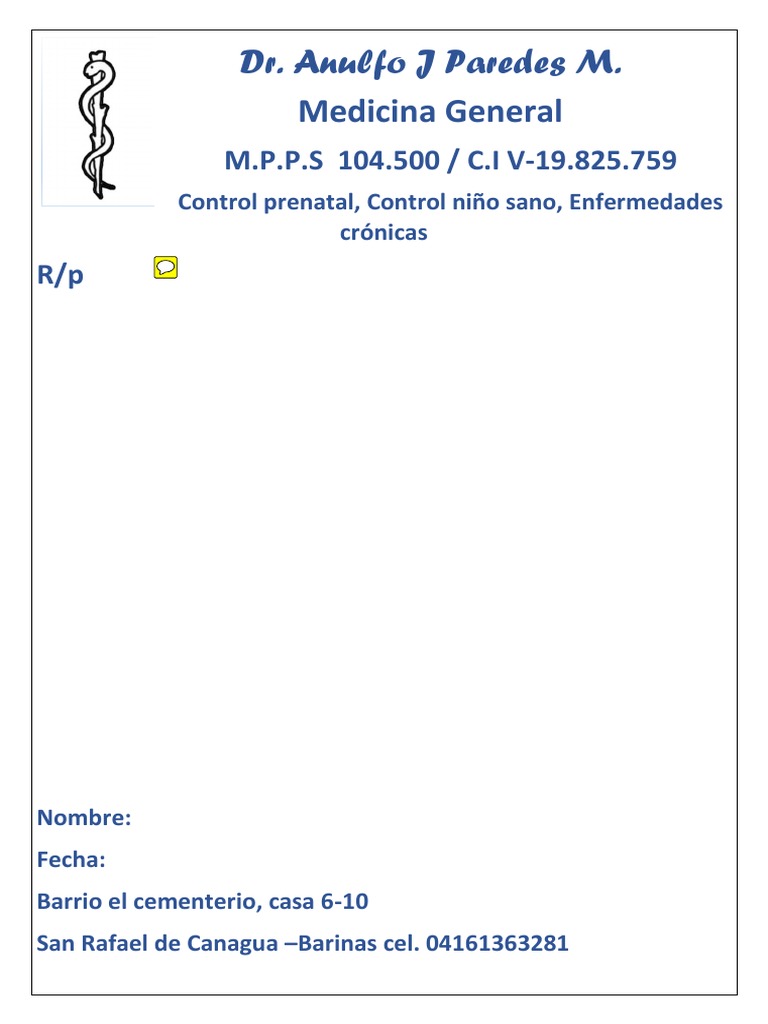 Modelo Recipe Medico PDF | PDF