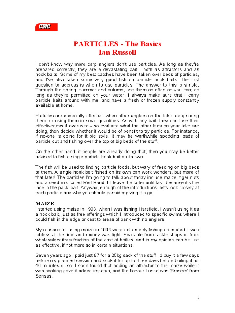 Particle Baits | PDF | Angling | Hobbies