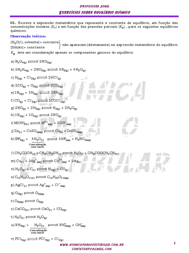 51 20equil C3 ADbrio 20qu C3 ADmico 20A | PDF | Equilíbrio químico ...