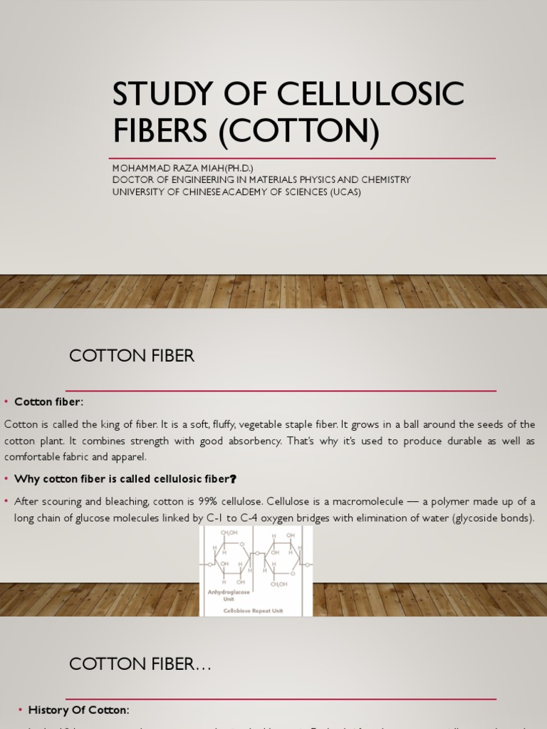 YE 101 Lecture-2 Study of Cellulosic Fibers (COTTON) | PDF | Cotton ...