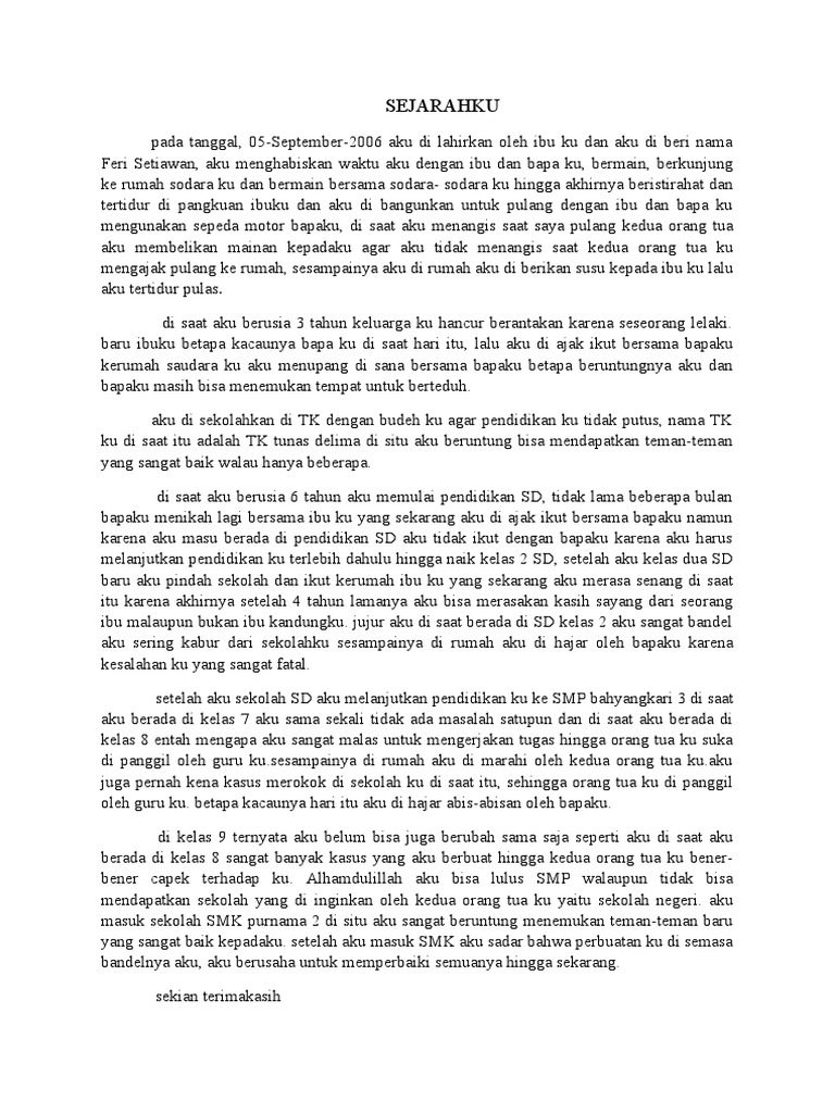 Perjalanan Hidup Feri Setiawan | PDF | Puisi