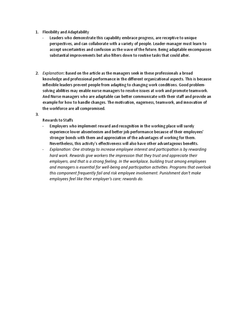 Flexibility and Adaptability | PDF