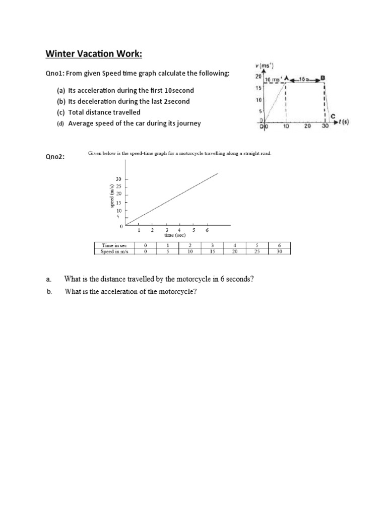 Winter Vacation Work | PDF