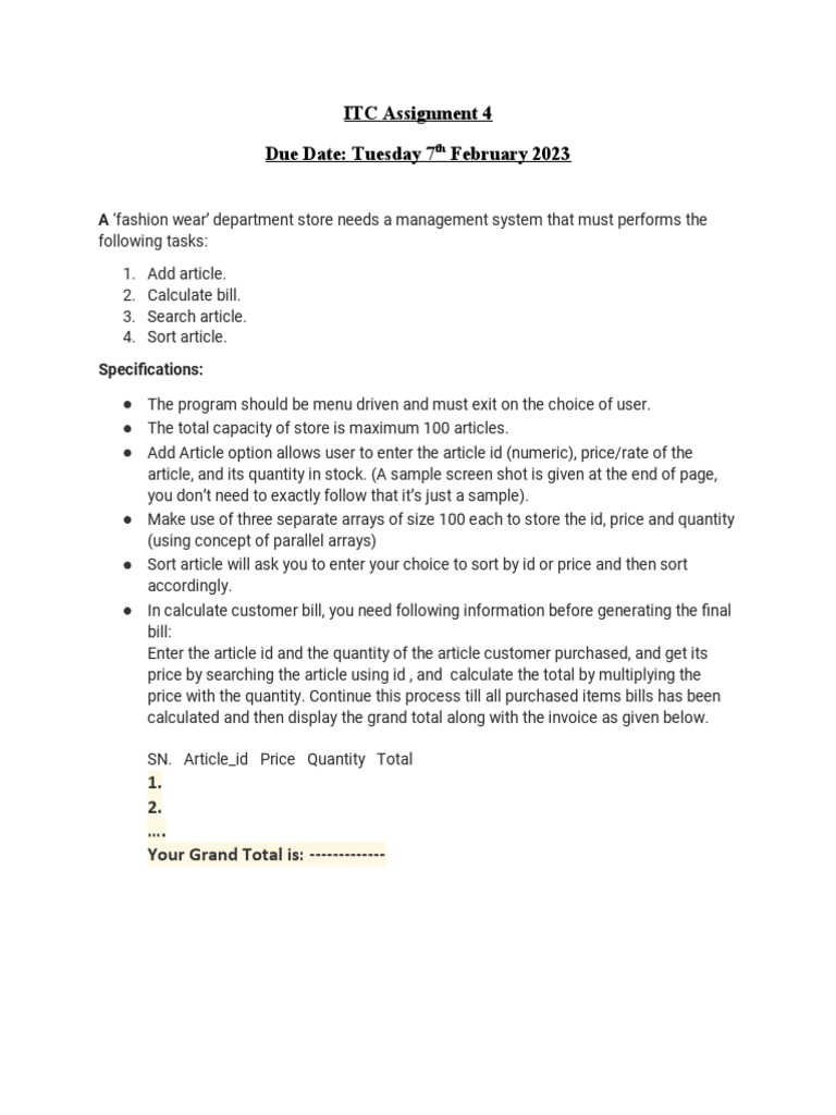 ITC Assignment 4 | PDF