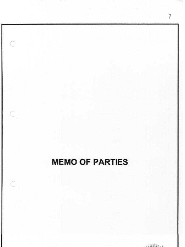 Memo of Parties | PDF