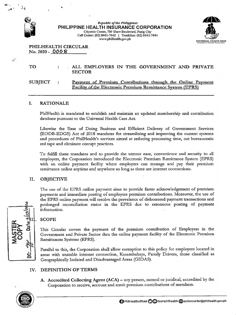 PhilHealth Circular No. 2020-0008 | PDF