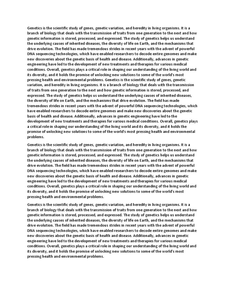 Genetics | PDF | Genetics | Heredity