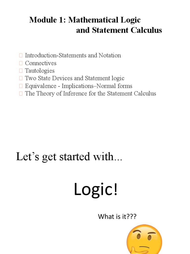 Introduction To Math Logic | PDF | Proposition | If And Only If