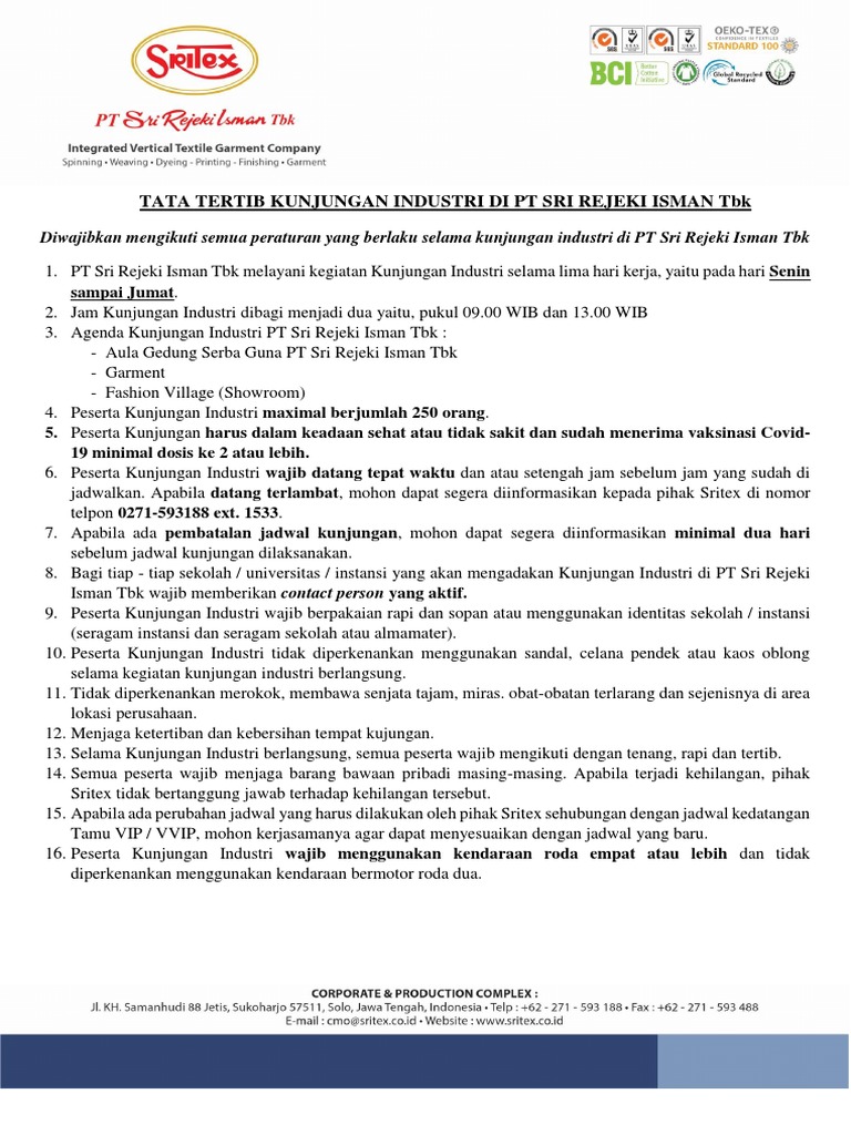 Tata Tertib Kunjungan Industri | PDF