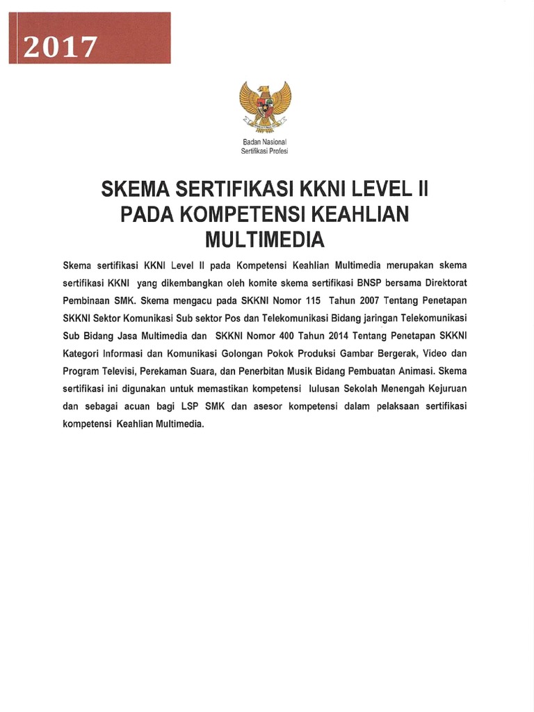 Skema KKNI Level II Multimedia | PDF