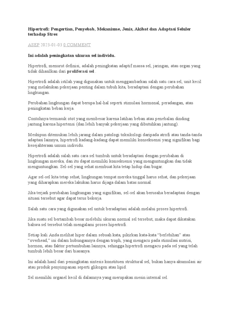 Hipertrofi | PDF | Pengembangan Diri | Kesehatan Holistik