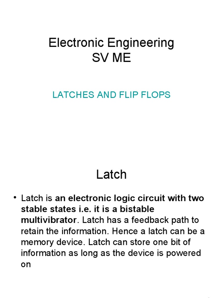 Latches and Flip Flops | PDF | Digital Technology | Digital Electronics