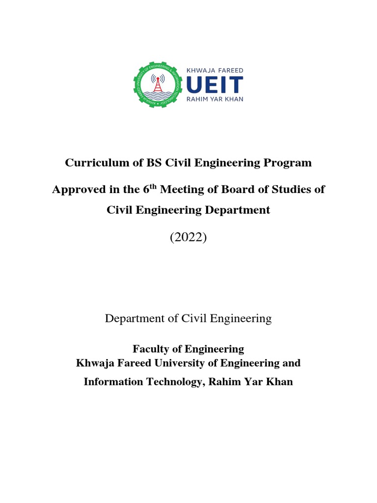 BS Civil Engineering Curriculum 2022 | PDF | Engineering | Civil ...