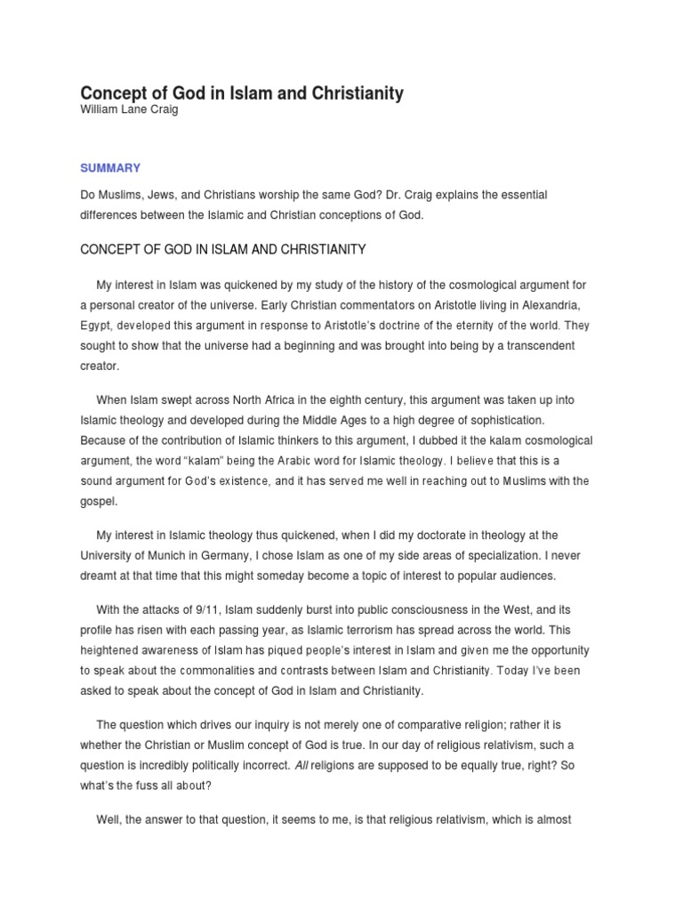 Concept of God in Islam and Christianity | PDF | Mary, Mother Of Jesus ...