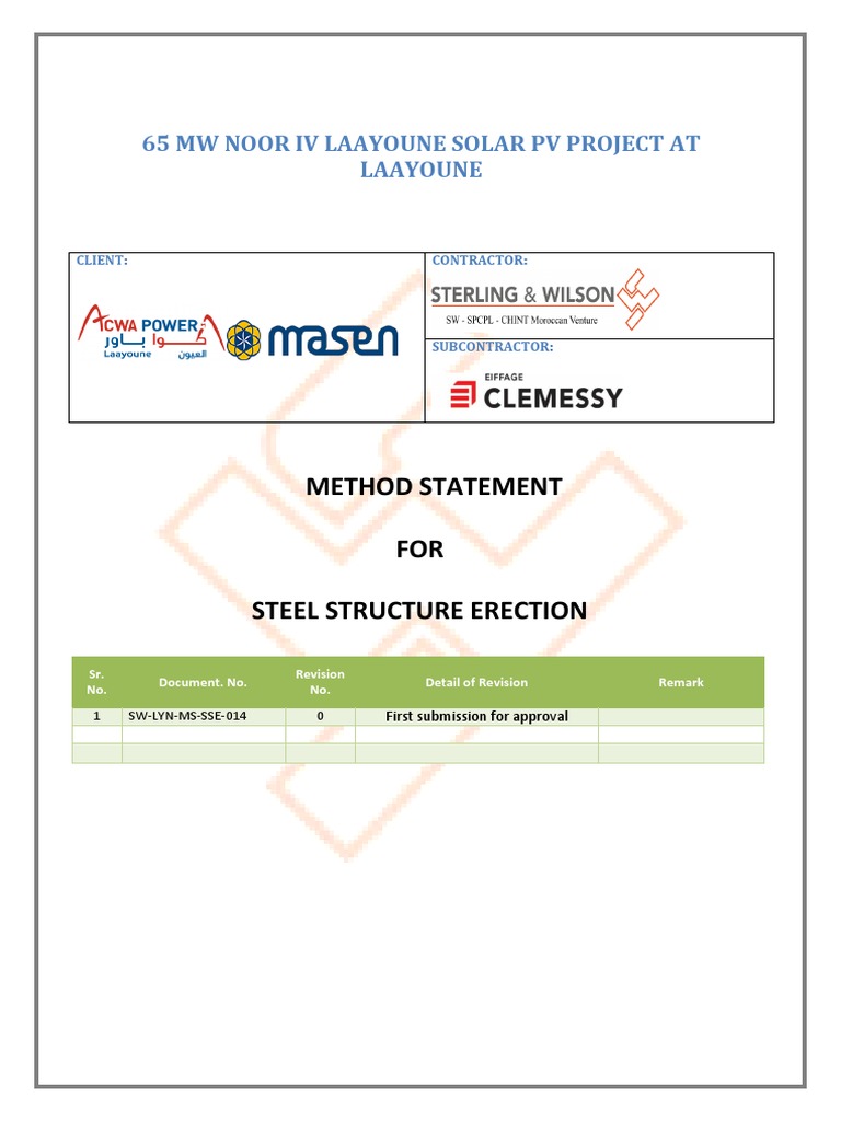 SW LYN MS SSE 014 (Steel Structure Erection) Rev00 | PDF | Crane (Machine)