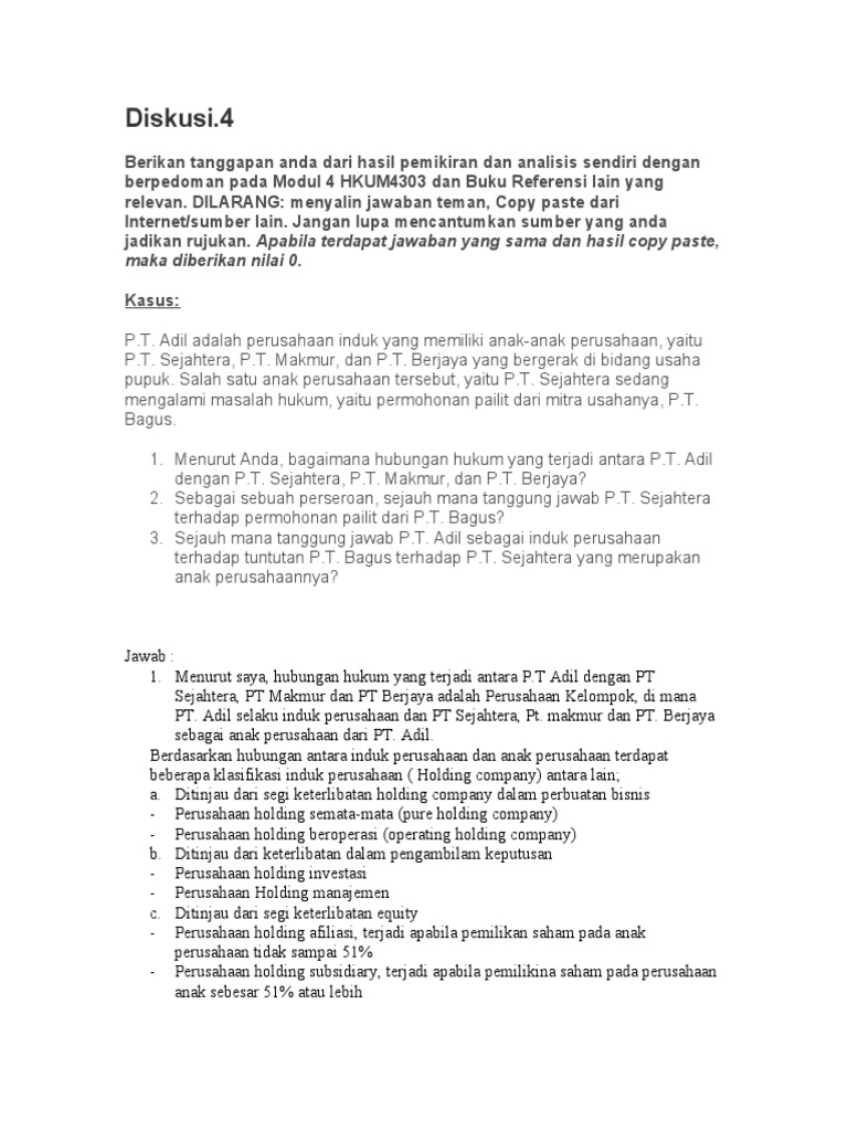 Diskusi 4 | PDF | Hukum