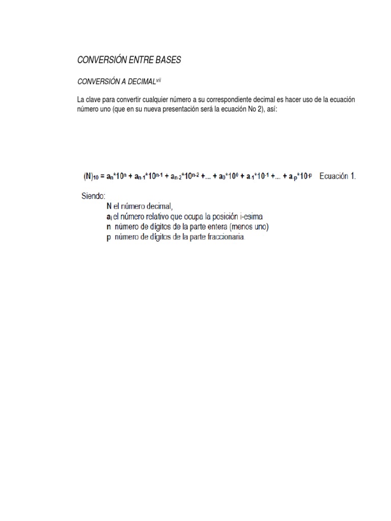Conversión de Números entre Bases | PDF | Matemática Elemental | Números
