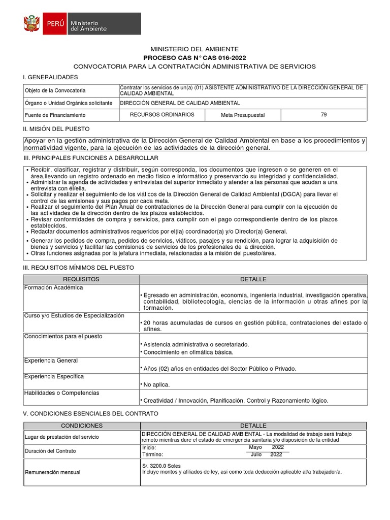 TDR Cas 016 2022 - Minam | PDF | Economias