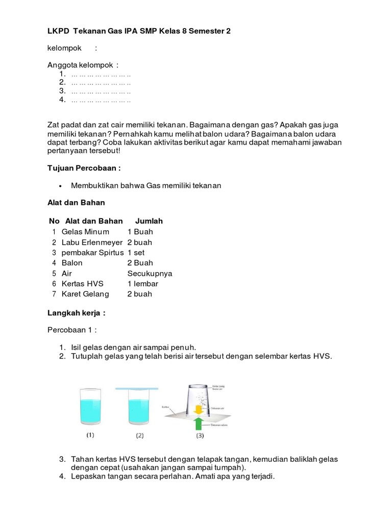 LKPD Tekanan Gas 8 | PDF