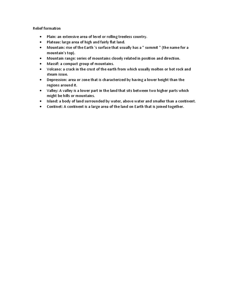 Relief Formation | PDF | Science & Mathematics